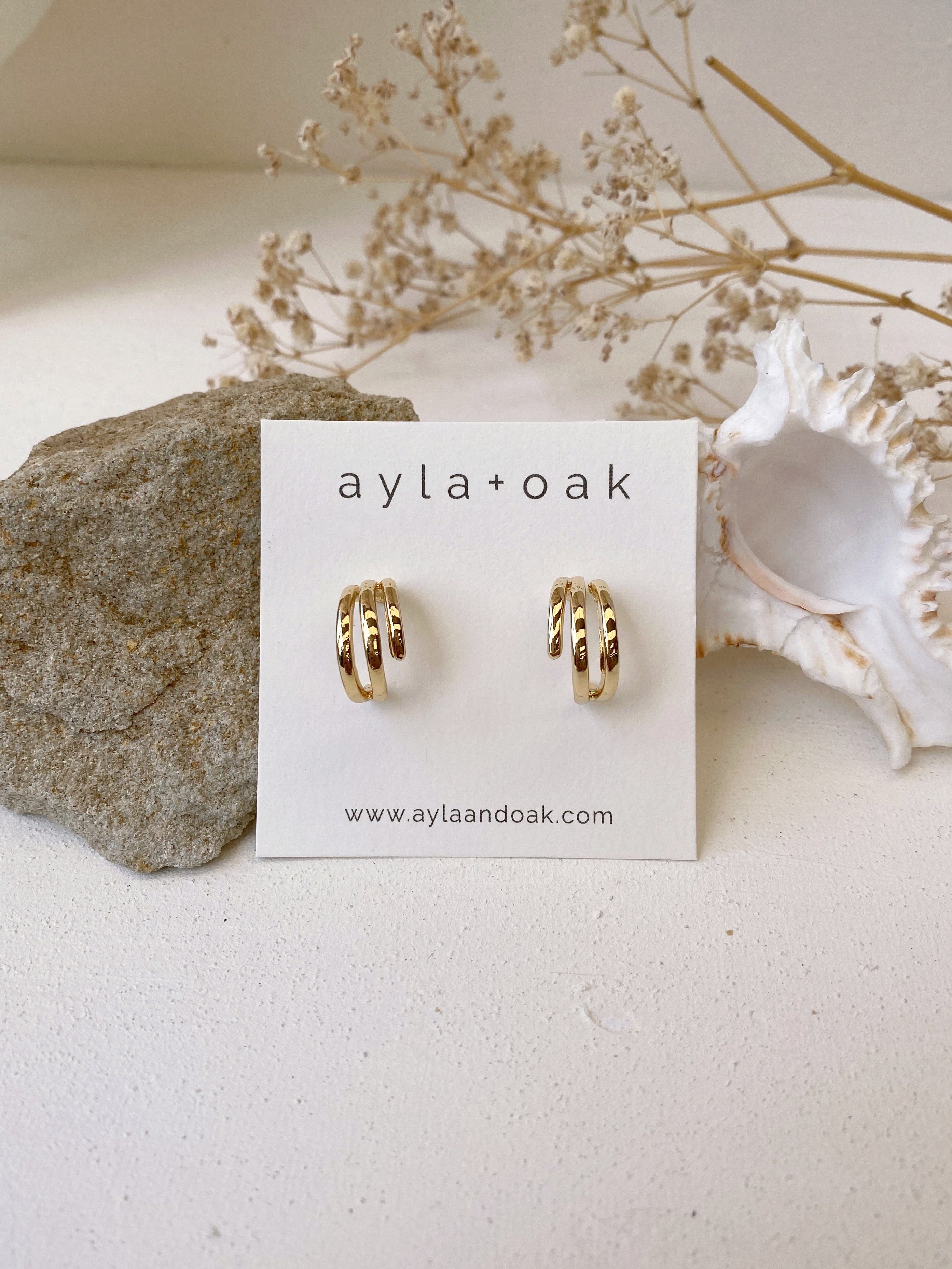 Juliet Triple Mini Hoops – Ayla and Oak