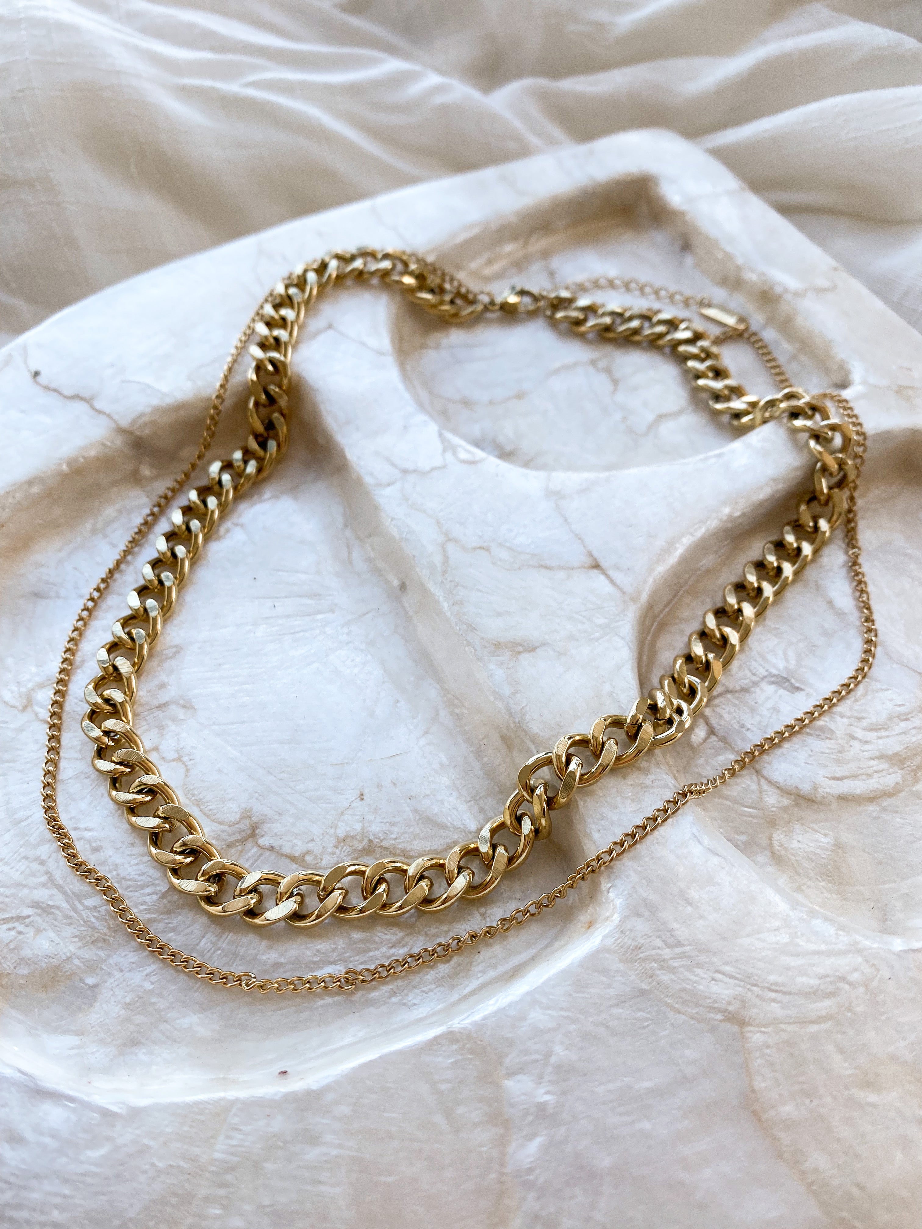 Axel 14k Gold Plated Necklace Set – Ayla and Oak